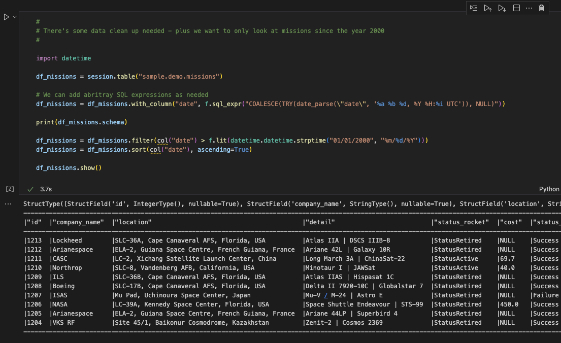 Python DataFrames in Starburst Galaxy